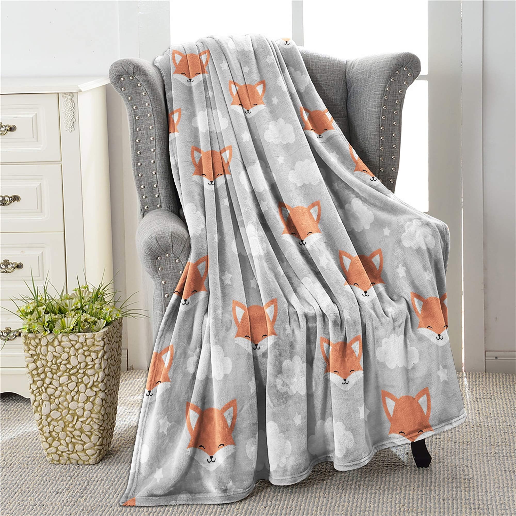 Amazon.com: COLLA Fox Blanket for Girls Boys, Cute Fox Throw Blankets ...