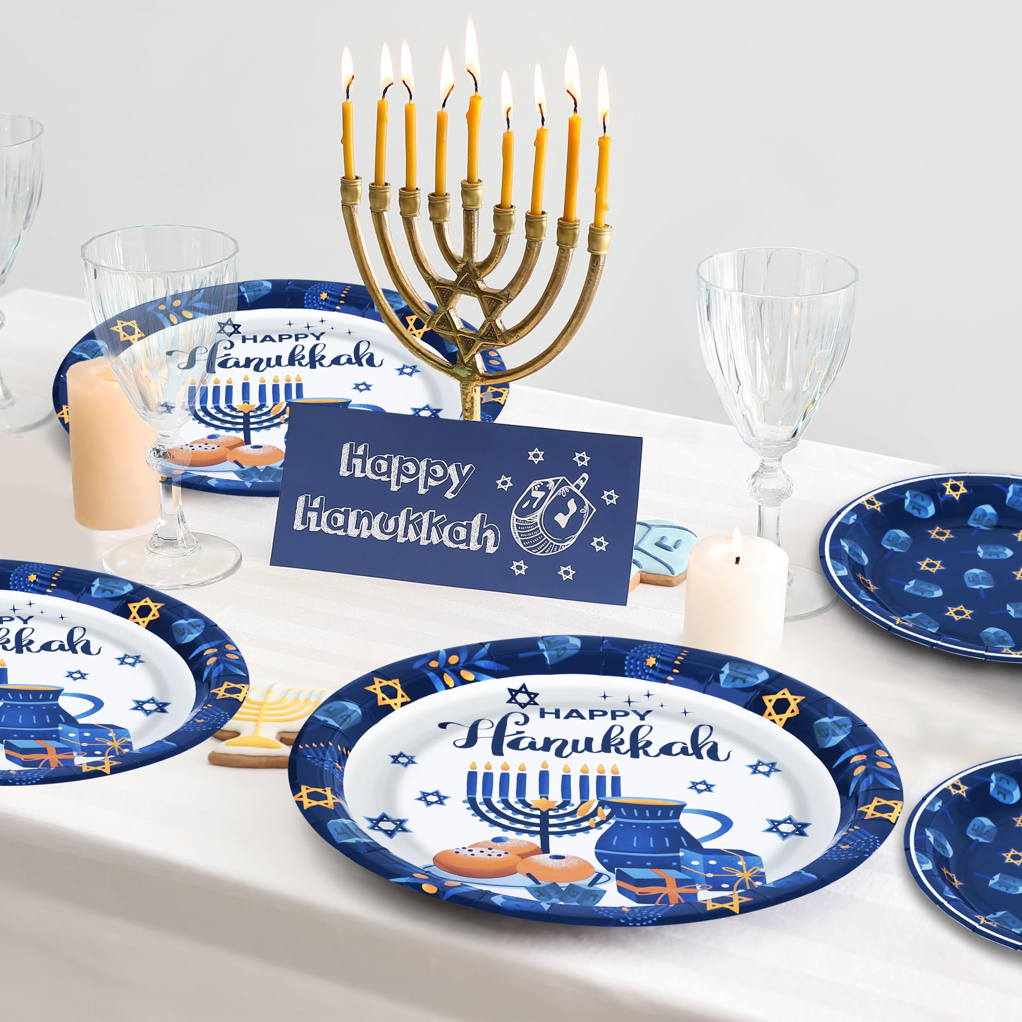 Snapklik.com : 24 Set Hanukkah Decorations, Serve Guests Paper Plates ...