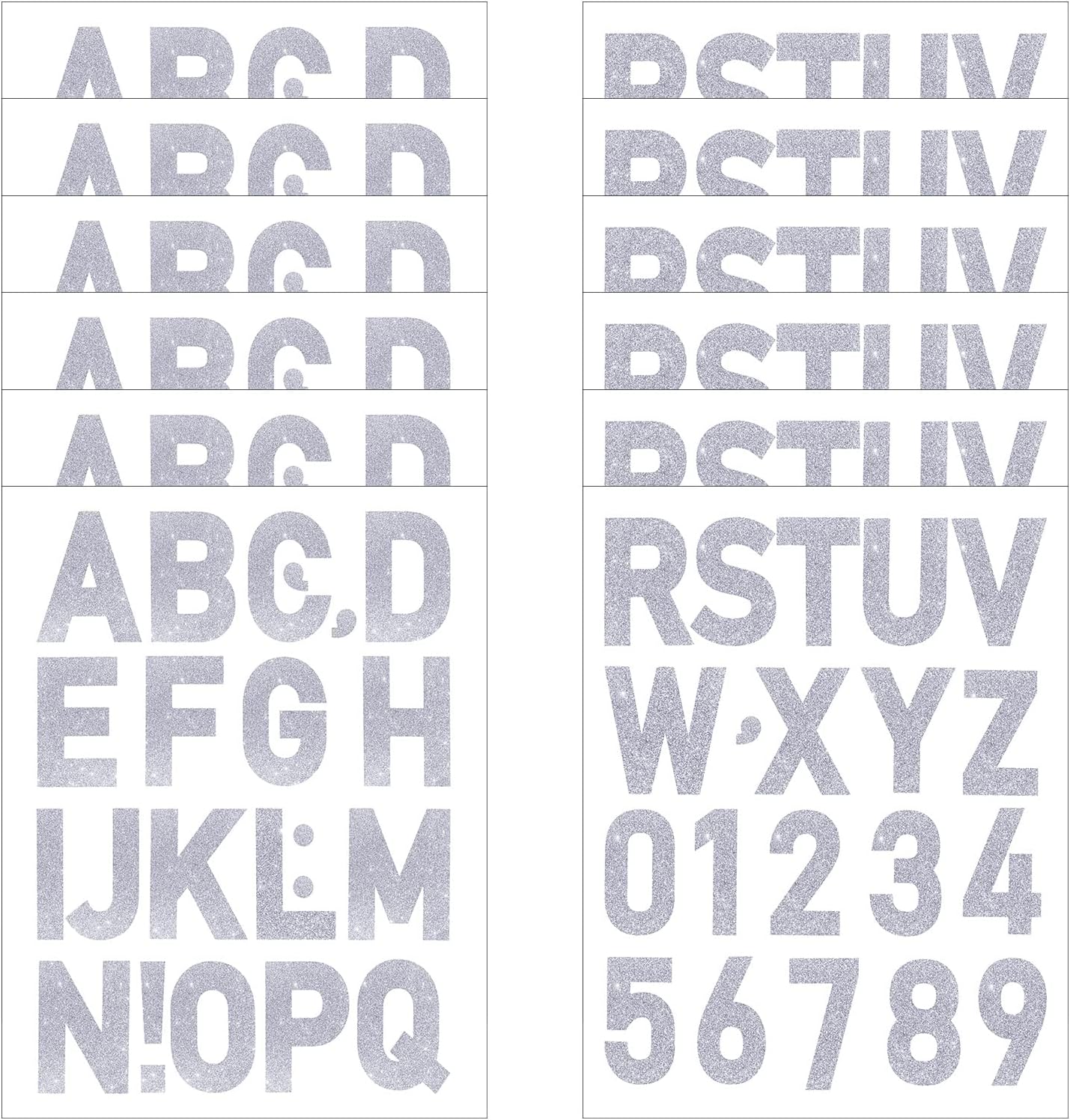 Amazon.com : 246 Pieces Large Glitter Letter Stickers 2 Inch Number ...