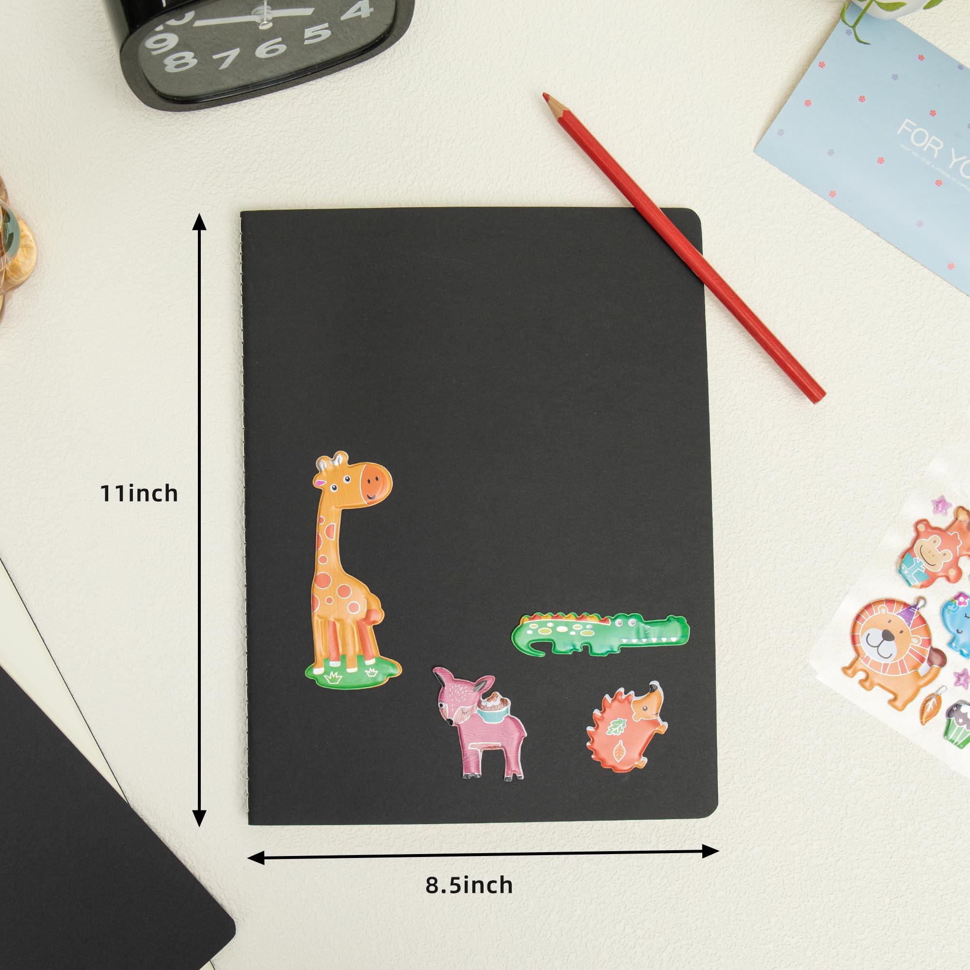 Snapklik.com : Large Notebook Journals Bulk, 12 Pack, Black Cover, 60 ...