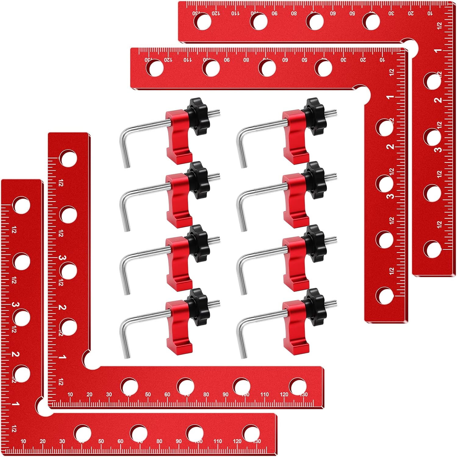 90° Positioning Clamp, 14 x 14 CM Carpentry Right Angle Measuring Tool ...