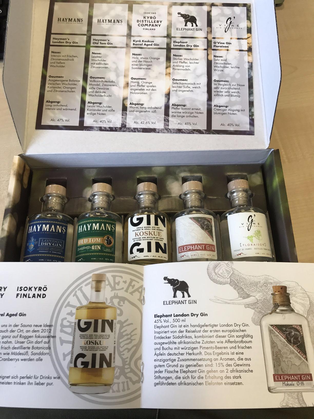Sierra Madre Tasting Kits Gin Tasting Box 5 x 50 ml : Amazon.de ...
