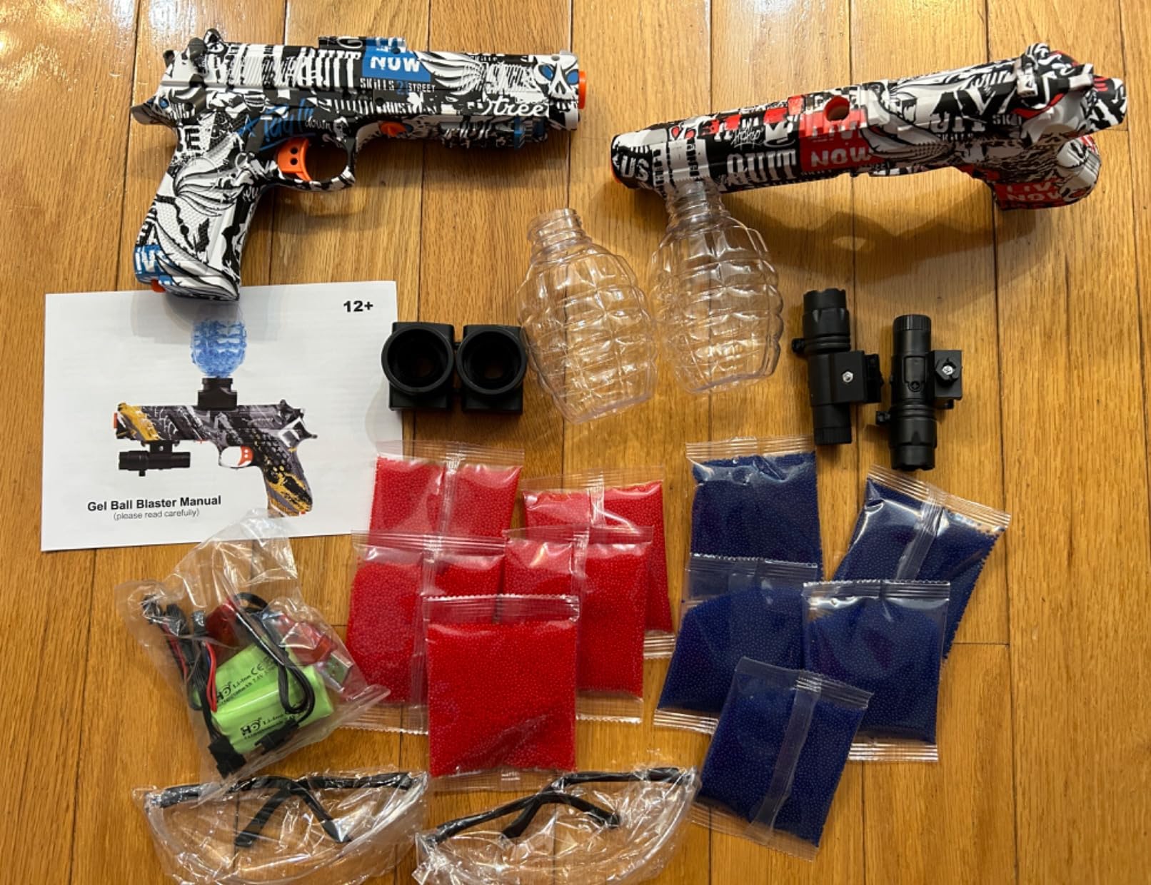 2 Pack Gel Ball Blaster Automatic Toys -100 FPS with 100000 Rounds ...