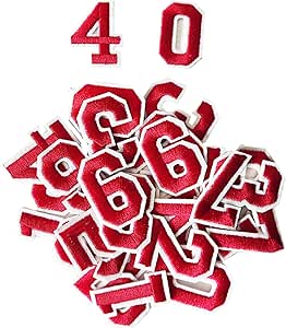 Harsgs 40PCS Iron on Numbers Patches, Embroidered Patches Numbers 0-9 ...
