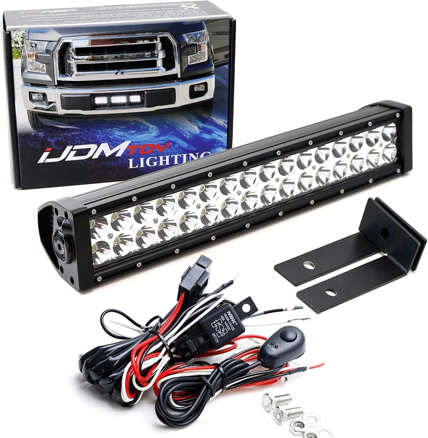 iJDMTOY Lower Grille Mount LED Light Bar Compatible with Ford 2015-2020 ...