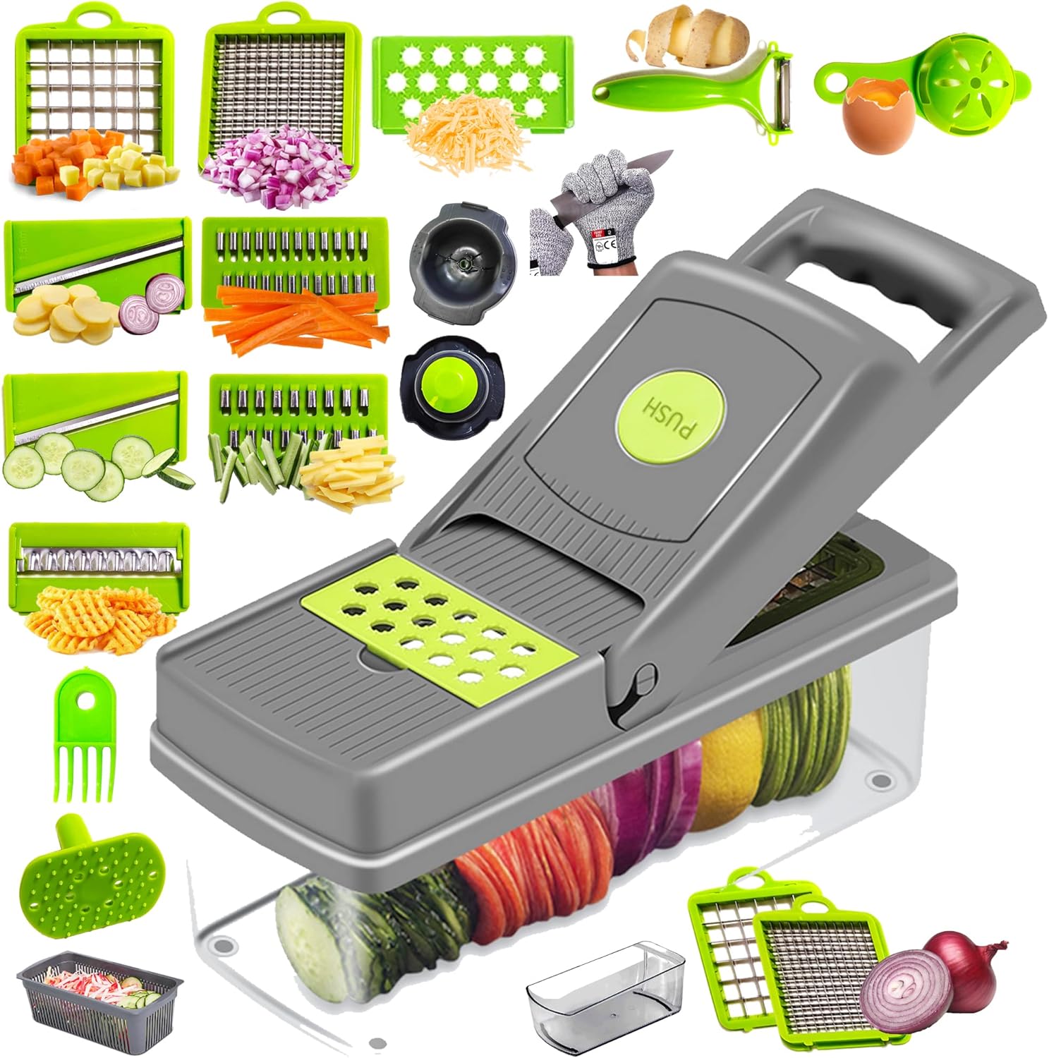 Bellucci 15-in-1 Vegetable Chopper Set - Kitchen Tools & Gadgets for ...