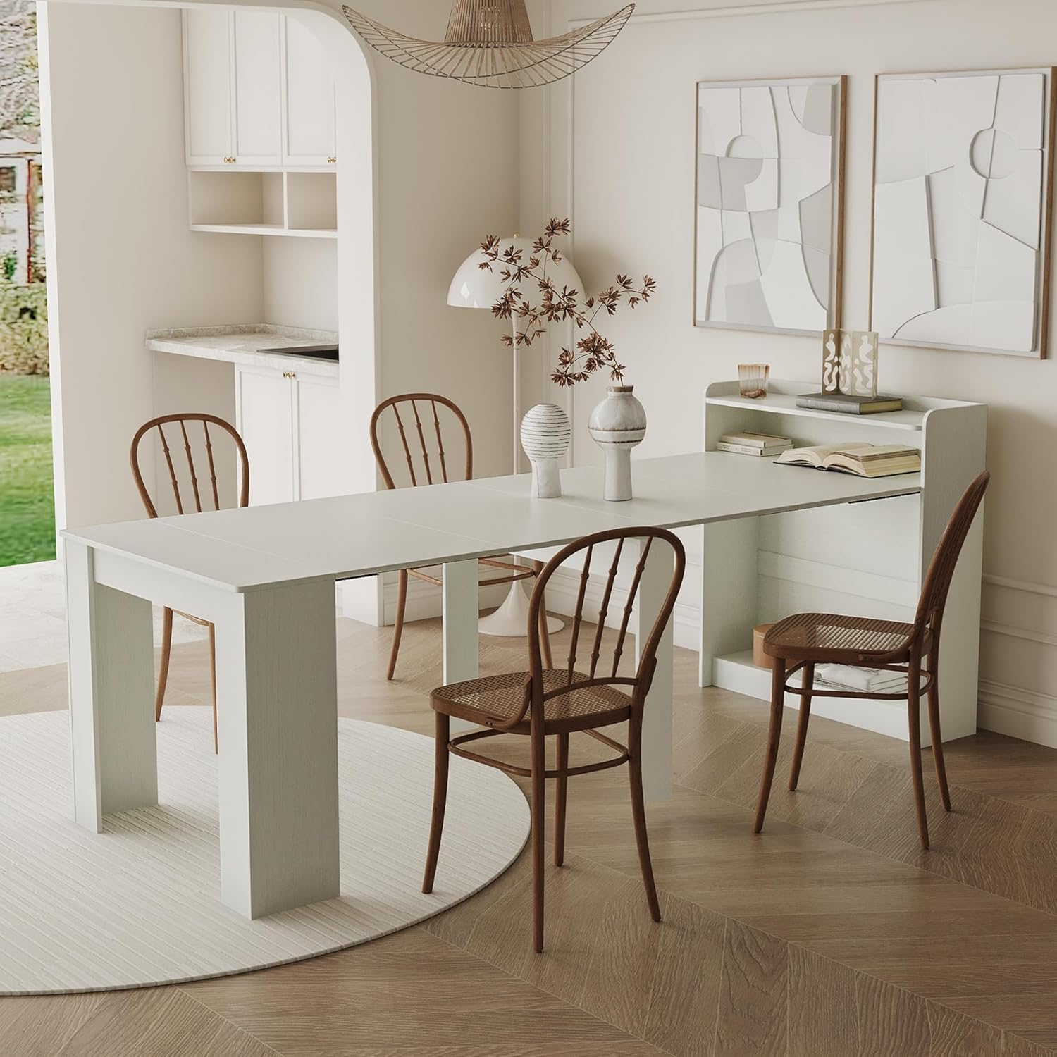 Amazon.com - SSLine Rectangular Extendable Dining Table 98.43" Super ...