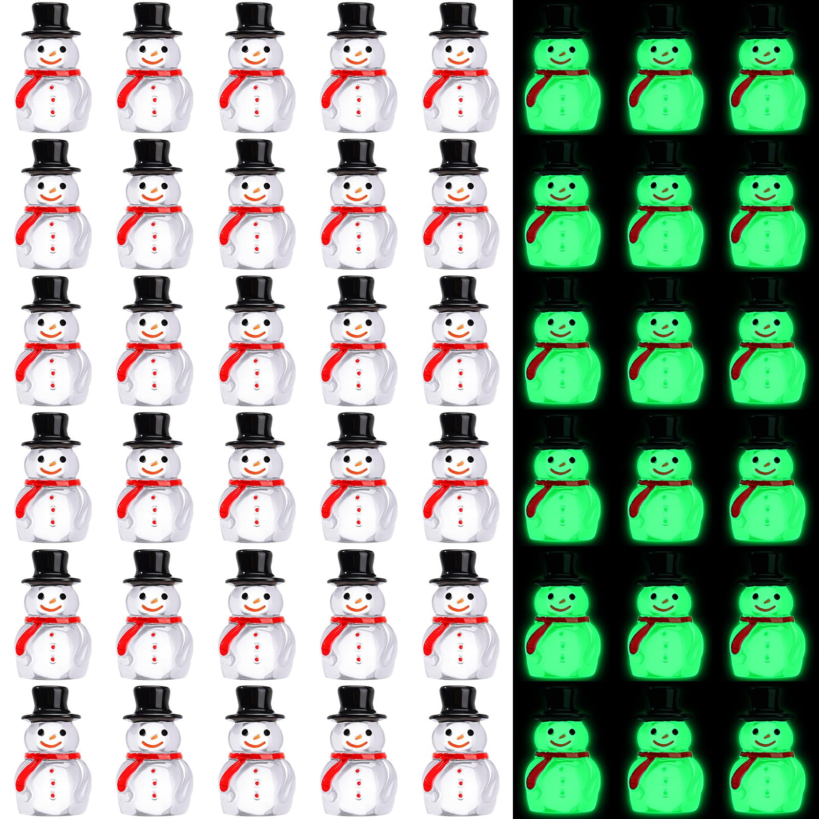 Amazon.com: Wenqik 50 Pcs Winter Mini Snowman Figurines Glow in The ...