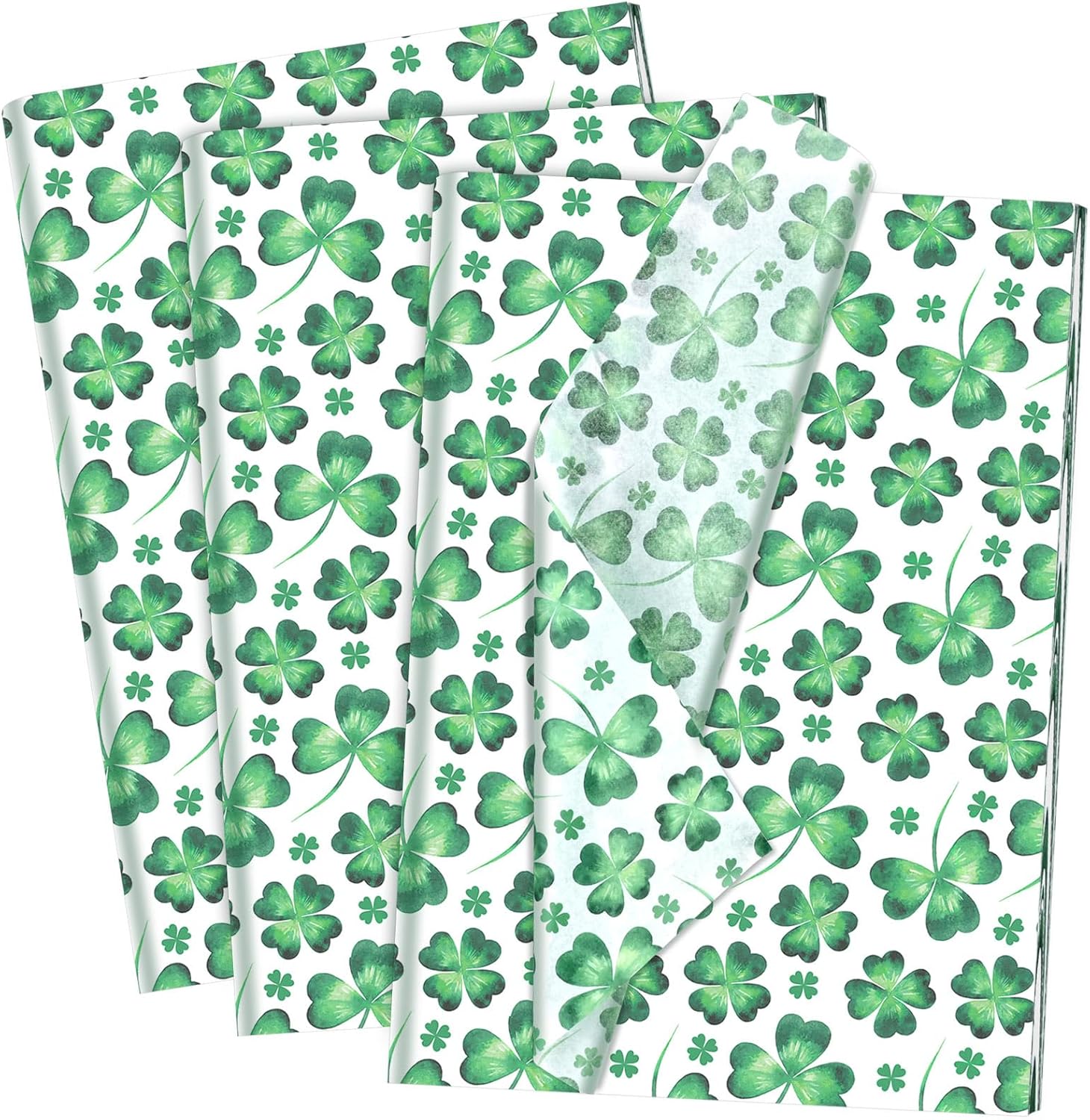 Amazon.com: 100 Sheets 20 * 14 Inches Green Shamrock Tissue Paper ...