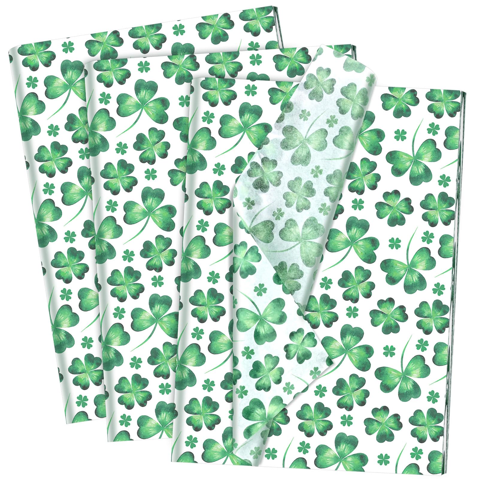 Amazon.com: 100 Sheets 20 * 14 Inches Green Shamrock Tissue Paper ...