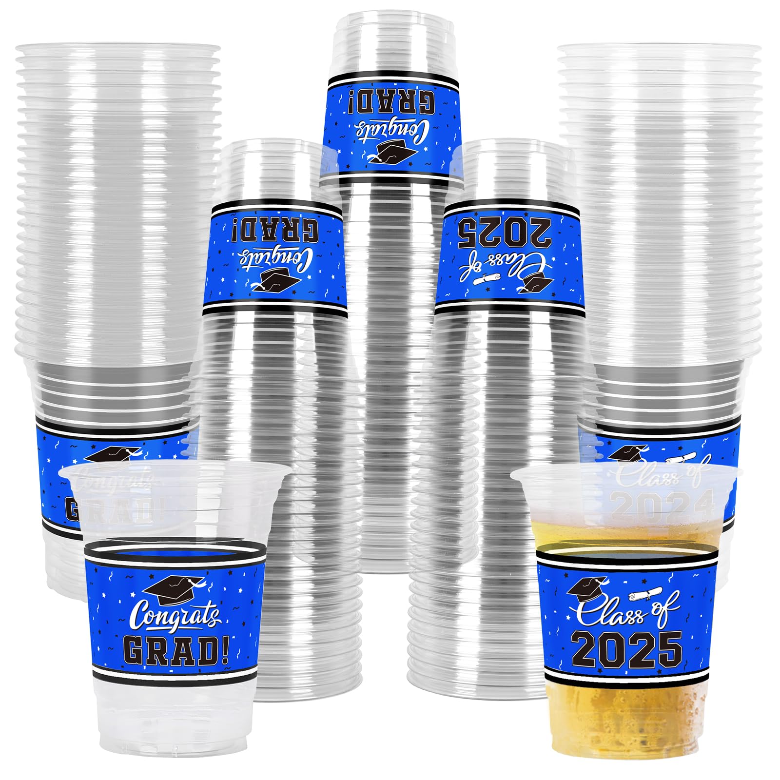 Snapklik.com : Graduation Decorations 2025-100 Pcs 16oz Blue Graduation ...