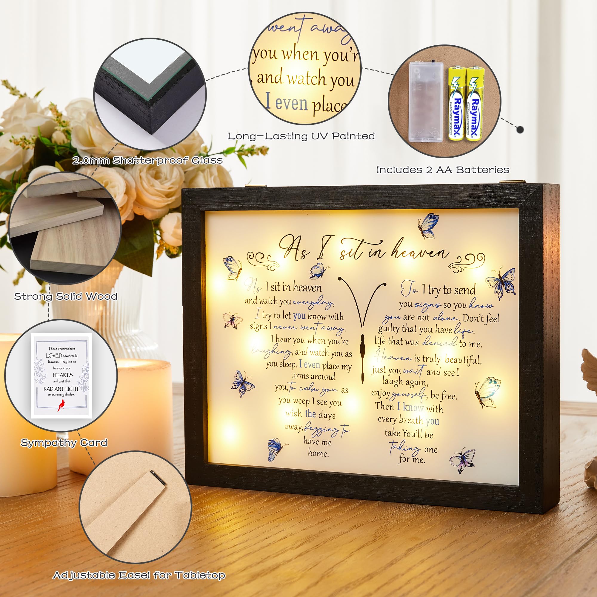 Snapklik.com : WOODEXPE Sympathy Gift LED Memorial Shadow Box 10"x8 ...