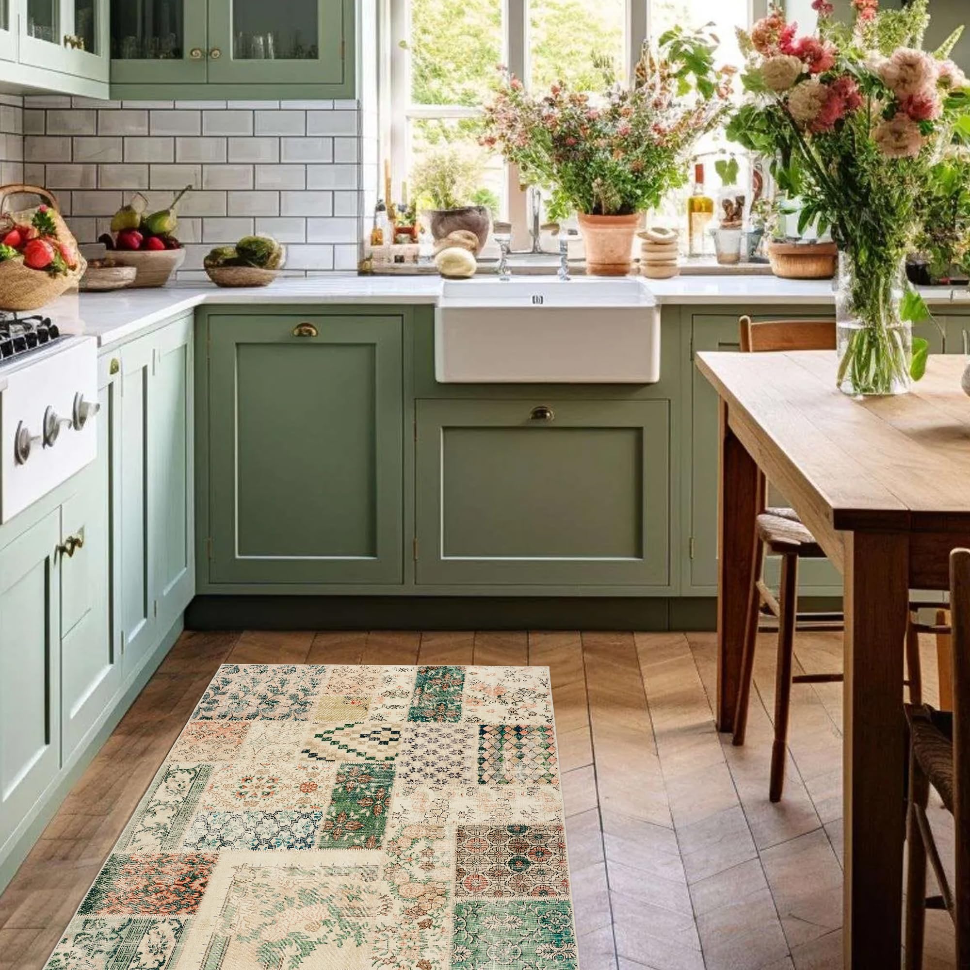 Amazon.com: BILEEHOME Boho Kitchen Rug Washable,4x6 Non Slip Small Area ...