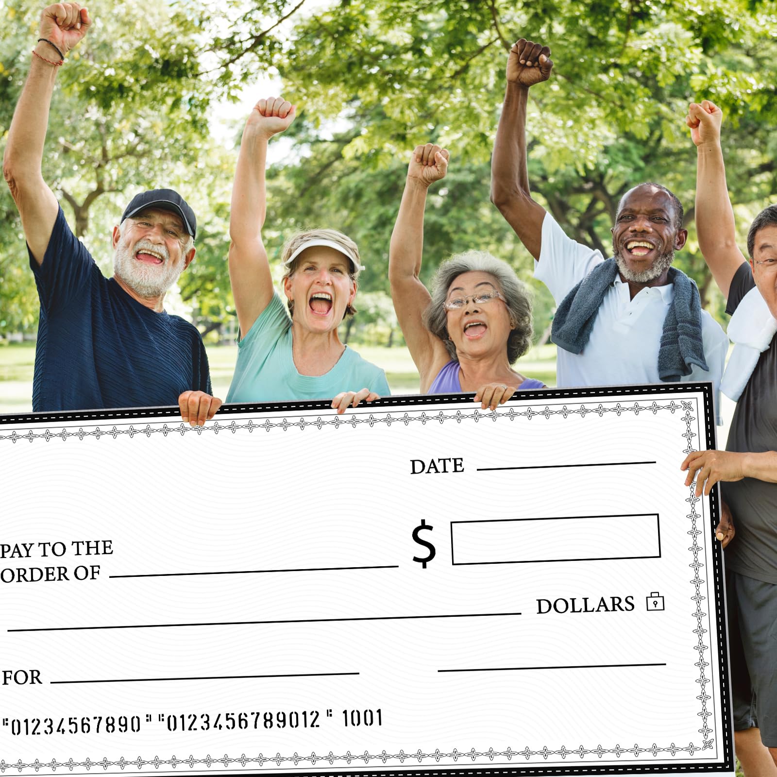 60x30cm Cheque Prop Blank Giant Presentation Cheque – 60cm X 30cm Gloss ...