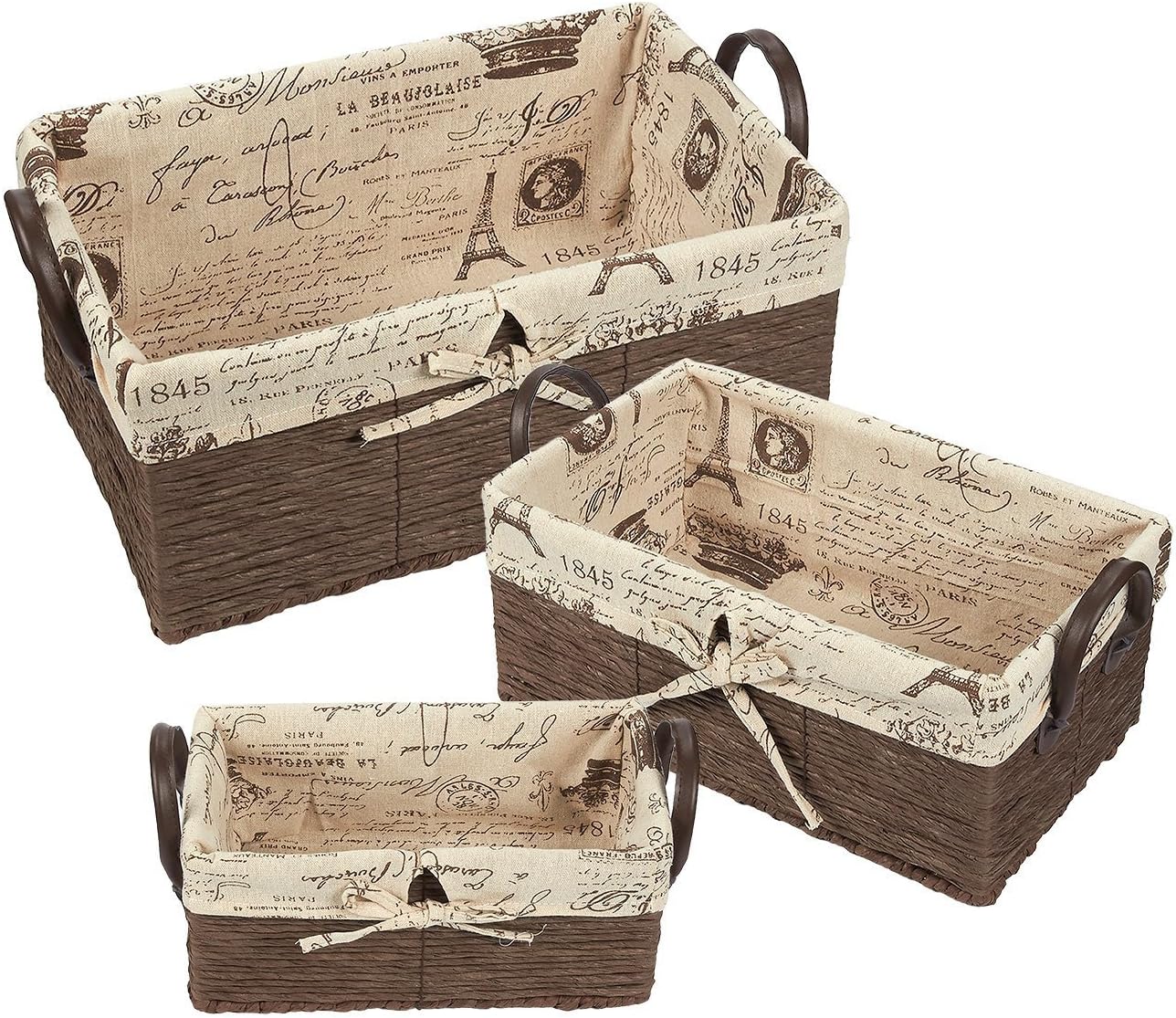 Amazon.com: Fabric Storage Container – 3-Piece Utility Storage Baskets ...