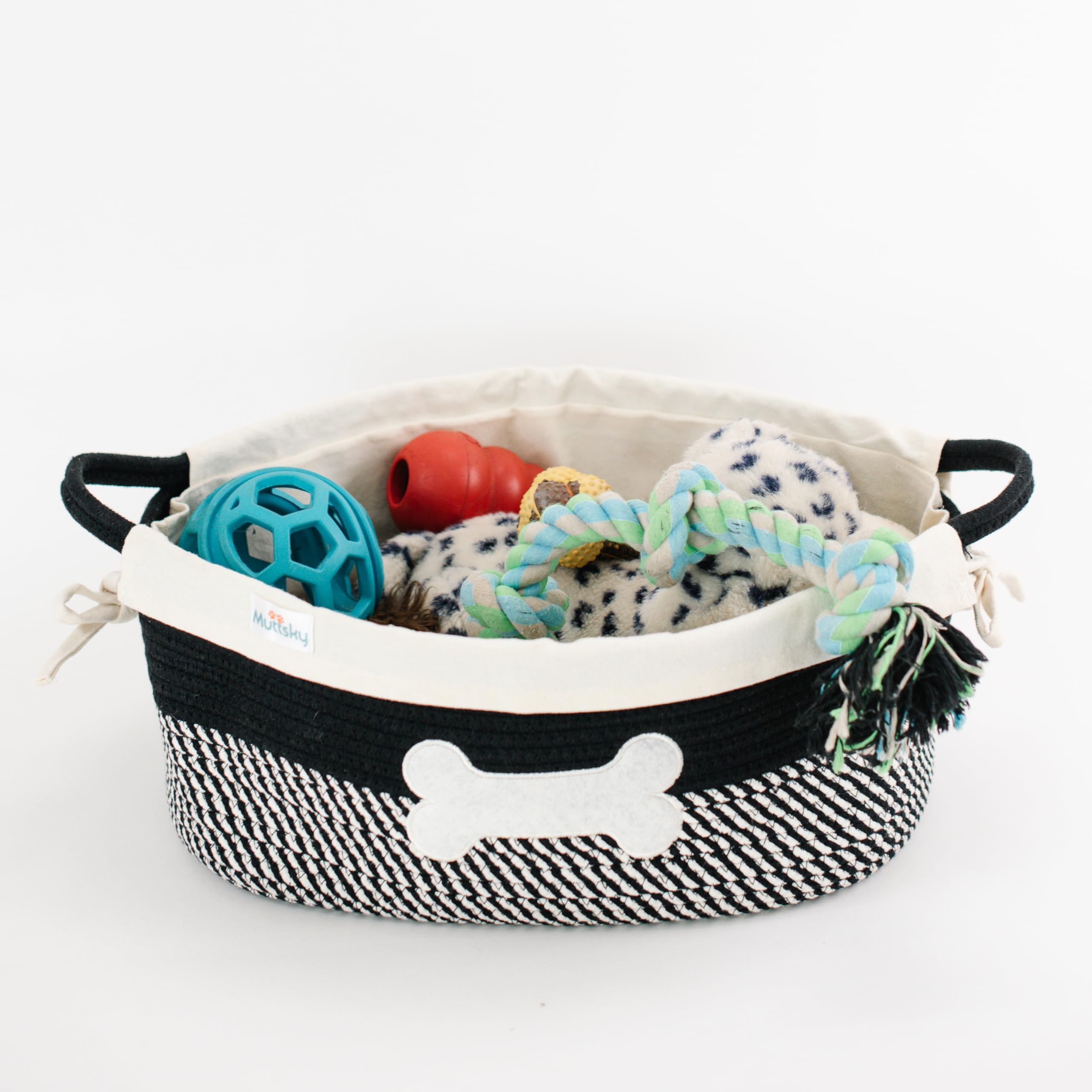Amazon.com: CIKI HOME Woof Dog Toy Baskets Cotton Rope Pet Toy Bin with ...