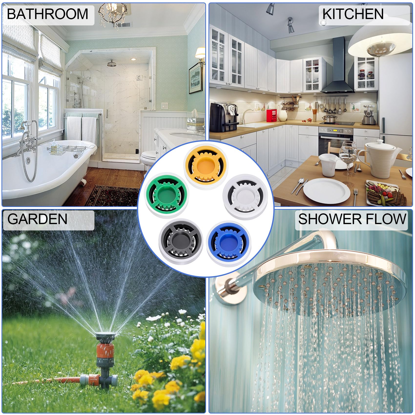 For Shower Head 10-Pack Shower Head Flow Restrictors - 1.5/1.8/2.0/2.5 ...