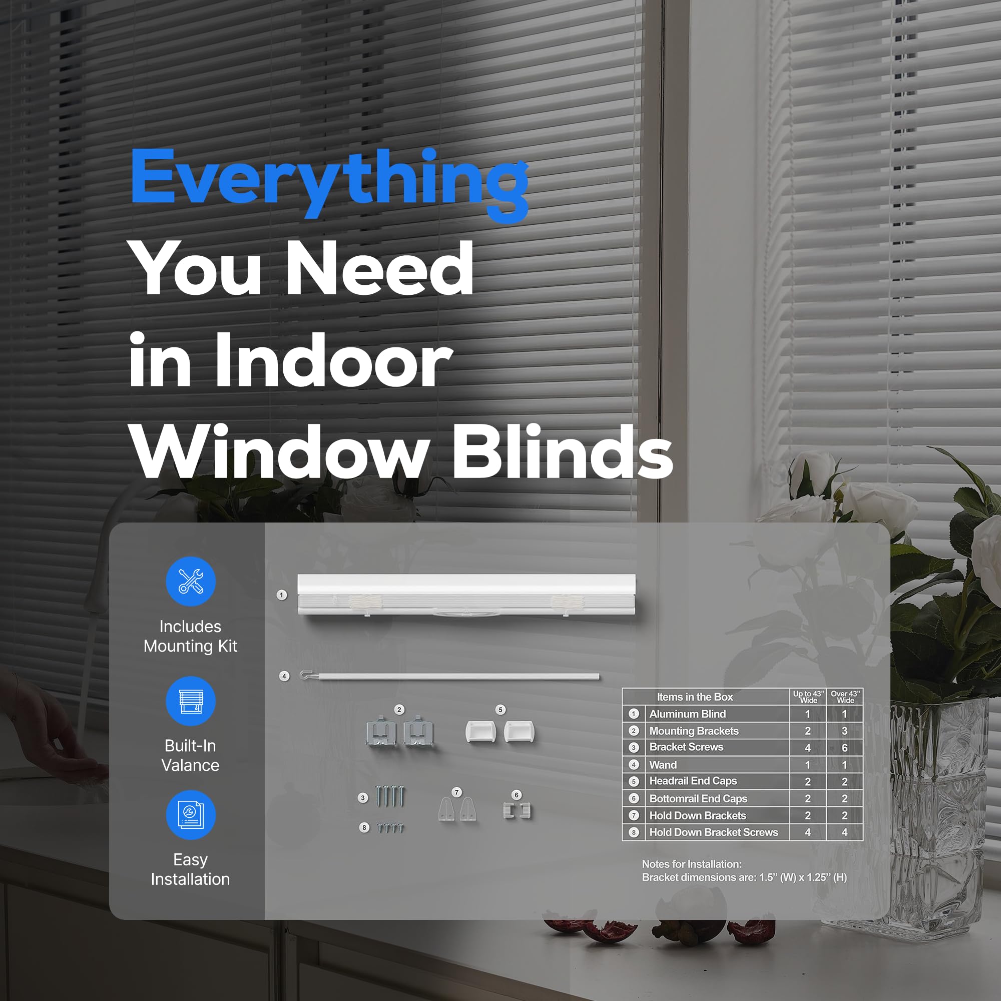 Snapklik.com : Cordless Aluminum Mini Blind - 61.25" W X 60" L - White ...