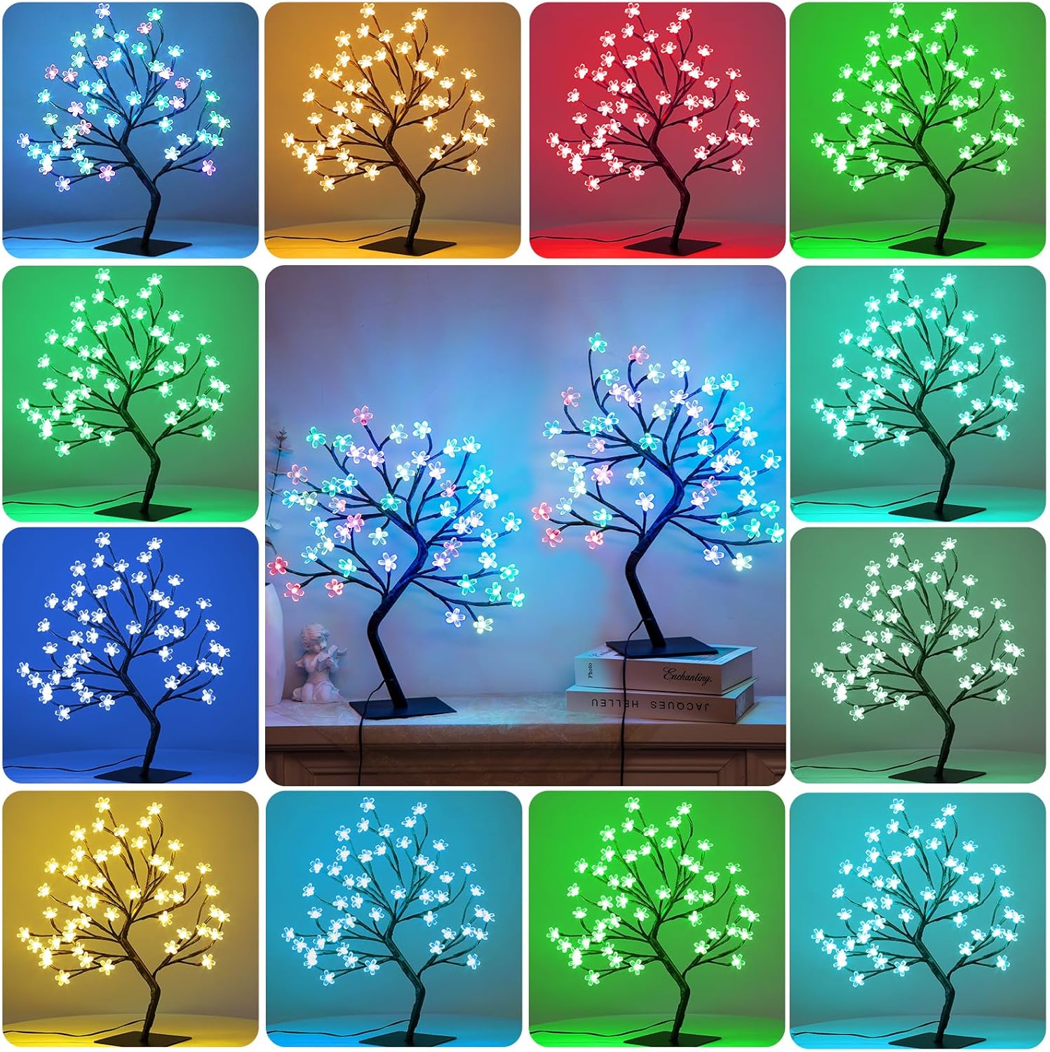 Amazon.com: BDUSXYZ Set of 2 Lighted Cherry Blossom Tree - 48 LED 16 ...