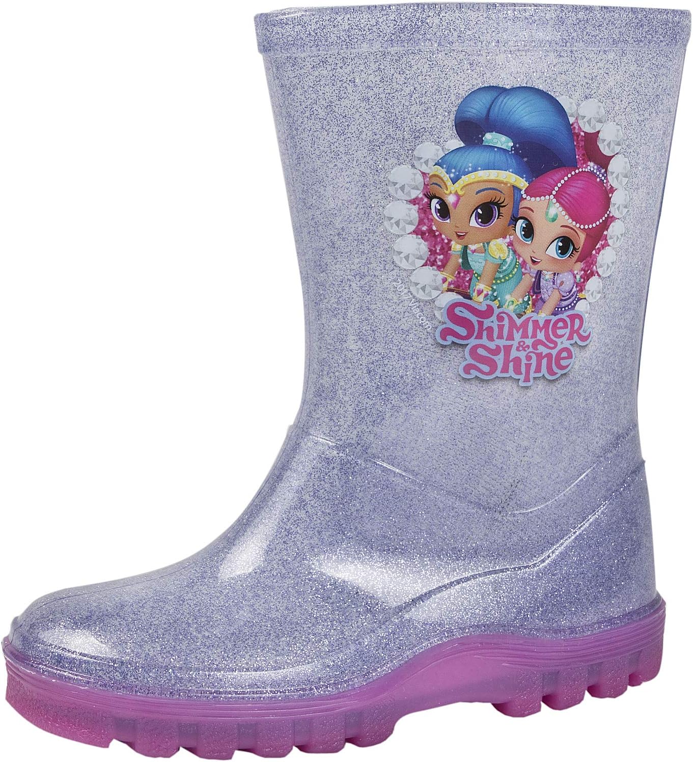 Lora Dora Nickelodeon Shimmer and Shine Girls Wellington Boots Silver ...