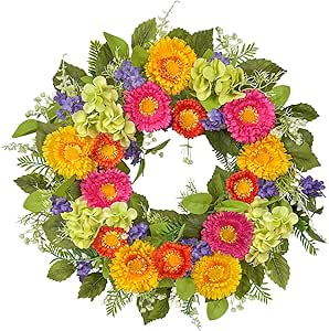 Amazon.com: 20 Inch Spring Summer Wreaths for Front Door,Artificial ...