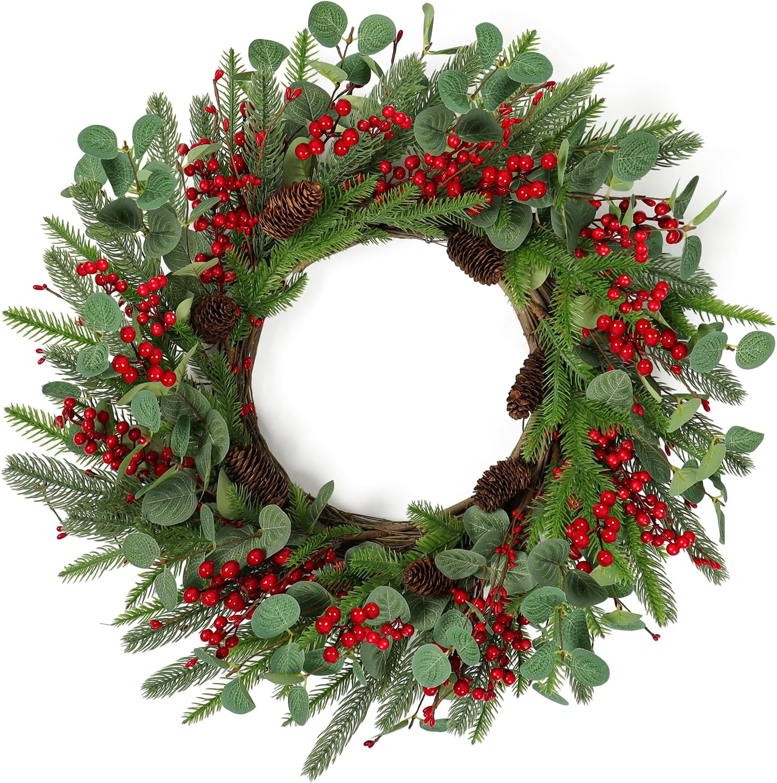 Amazon.com: Sggvecsy 18 Inch Artificial Christmas Wreath for Front Door ...