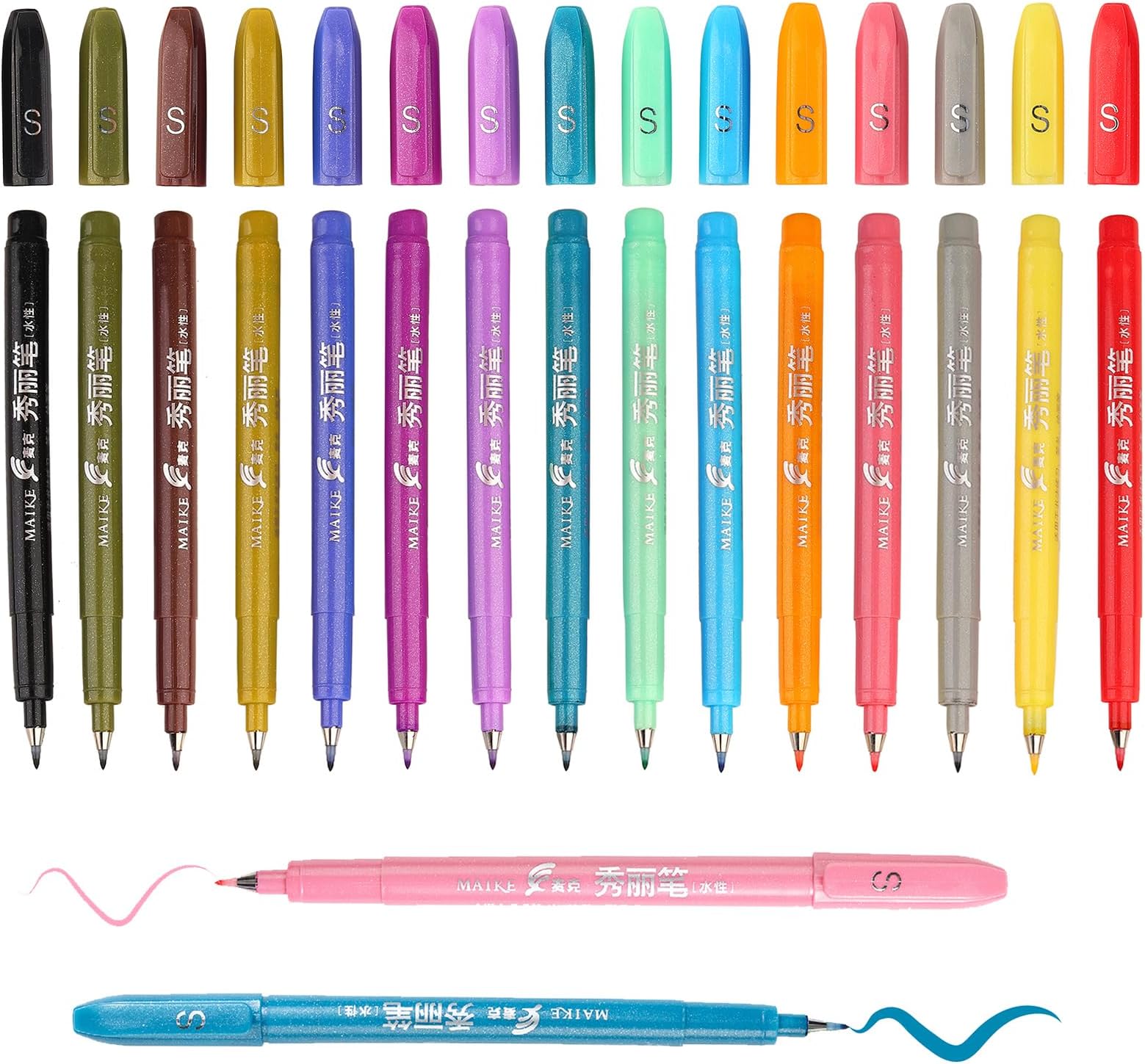 Amazon.com : Pentel SES15C-6STA Brush Touch Sign Pen, Set of 6 Colors ...