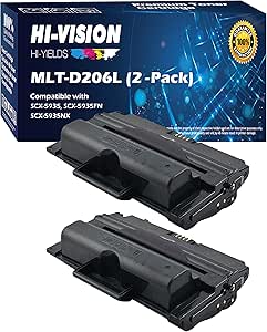 Amazon.com: 2 Pack HI-Vision Compatible MLT-D206L Toner Cartridge MLTD206L D206L Replacement for ...
