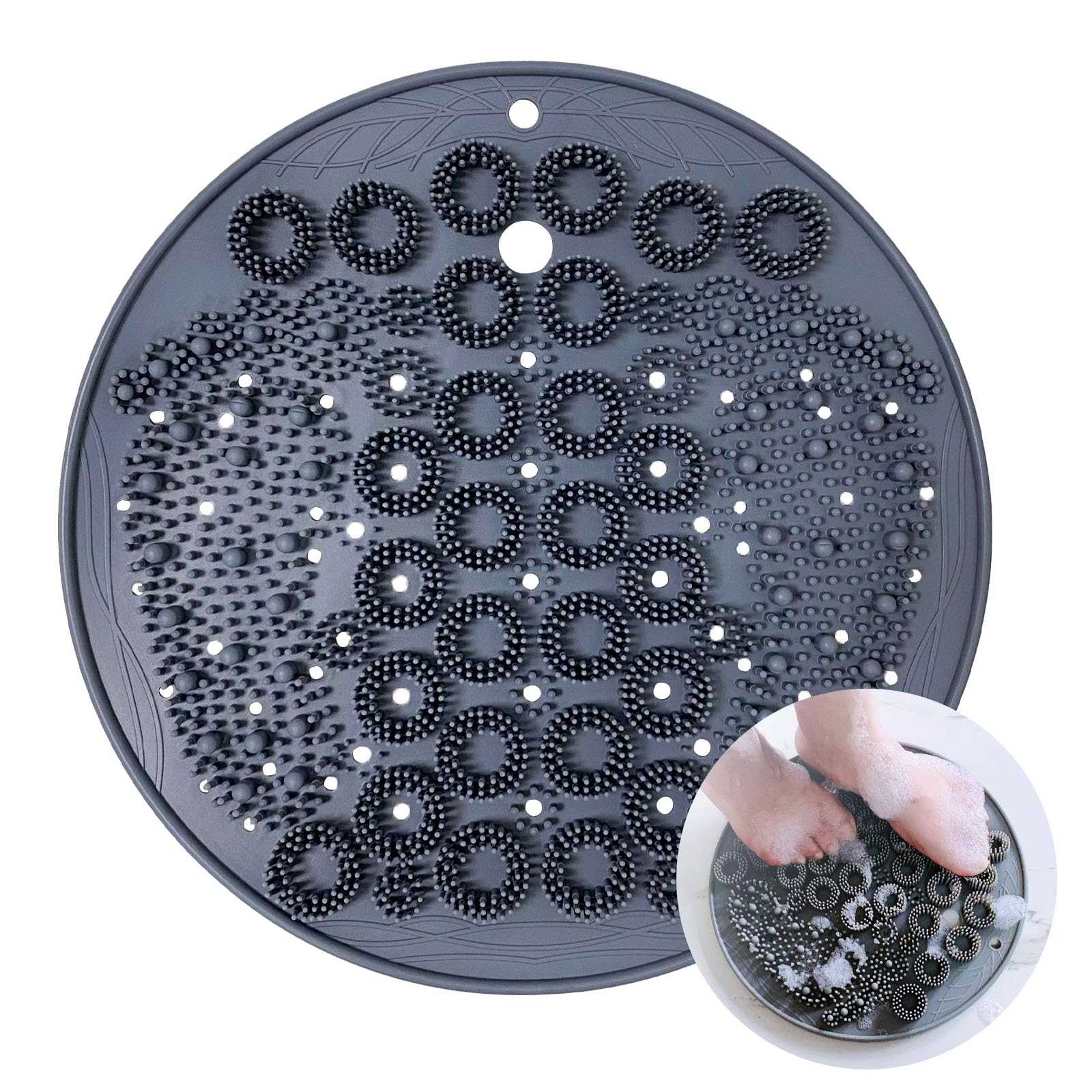 Amazon.com: Luckyiren Larger Foot Scrubber Mat for Shower, Silicone ...