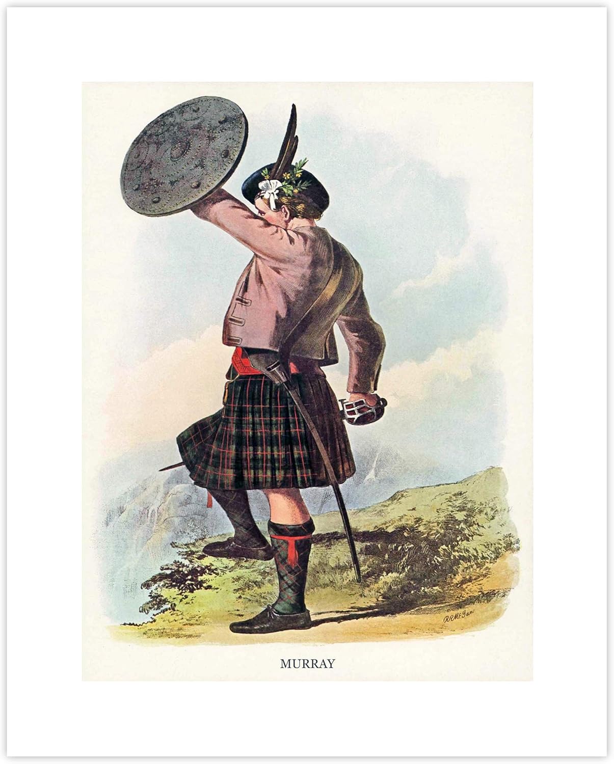 Amazon.com: CLOUD NINE PRINTS | Murray Kilt Print - Vintage Scottish ...