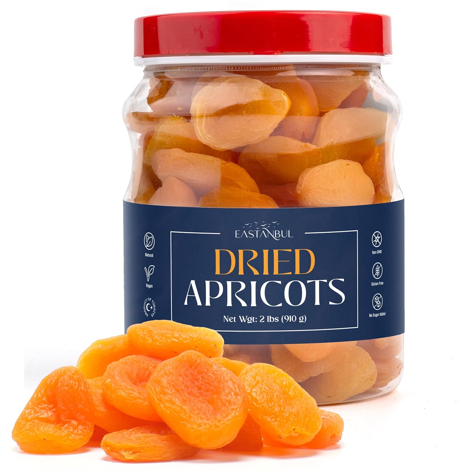 Amazon.com: Eastanbul Dried Apricots, 2lb, Apricots Dried Fruits Snacks ...