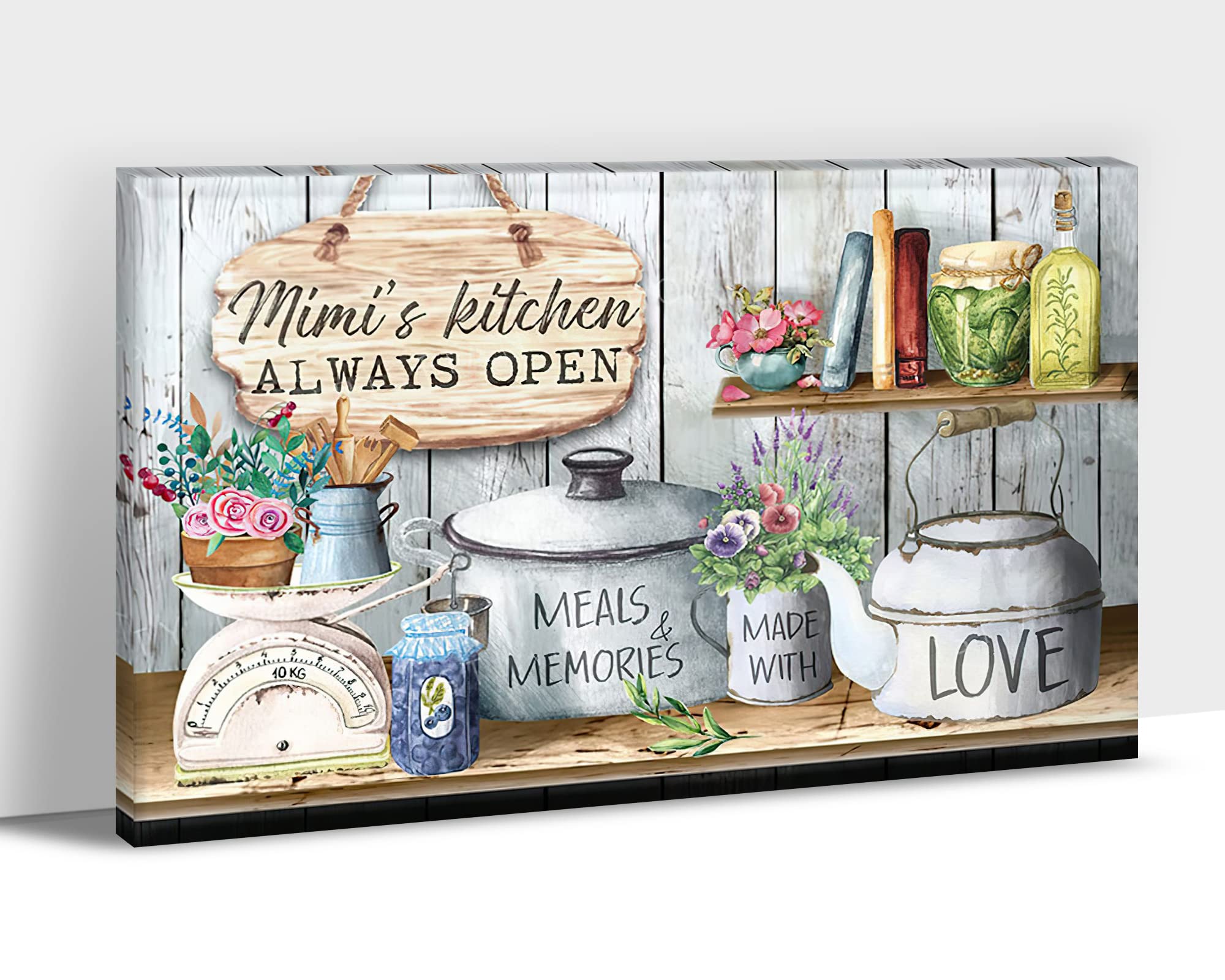 Amazon.com: Kitchen Canvas Wall Art - Rustic Kitchen Pictures for Wall ...
