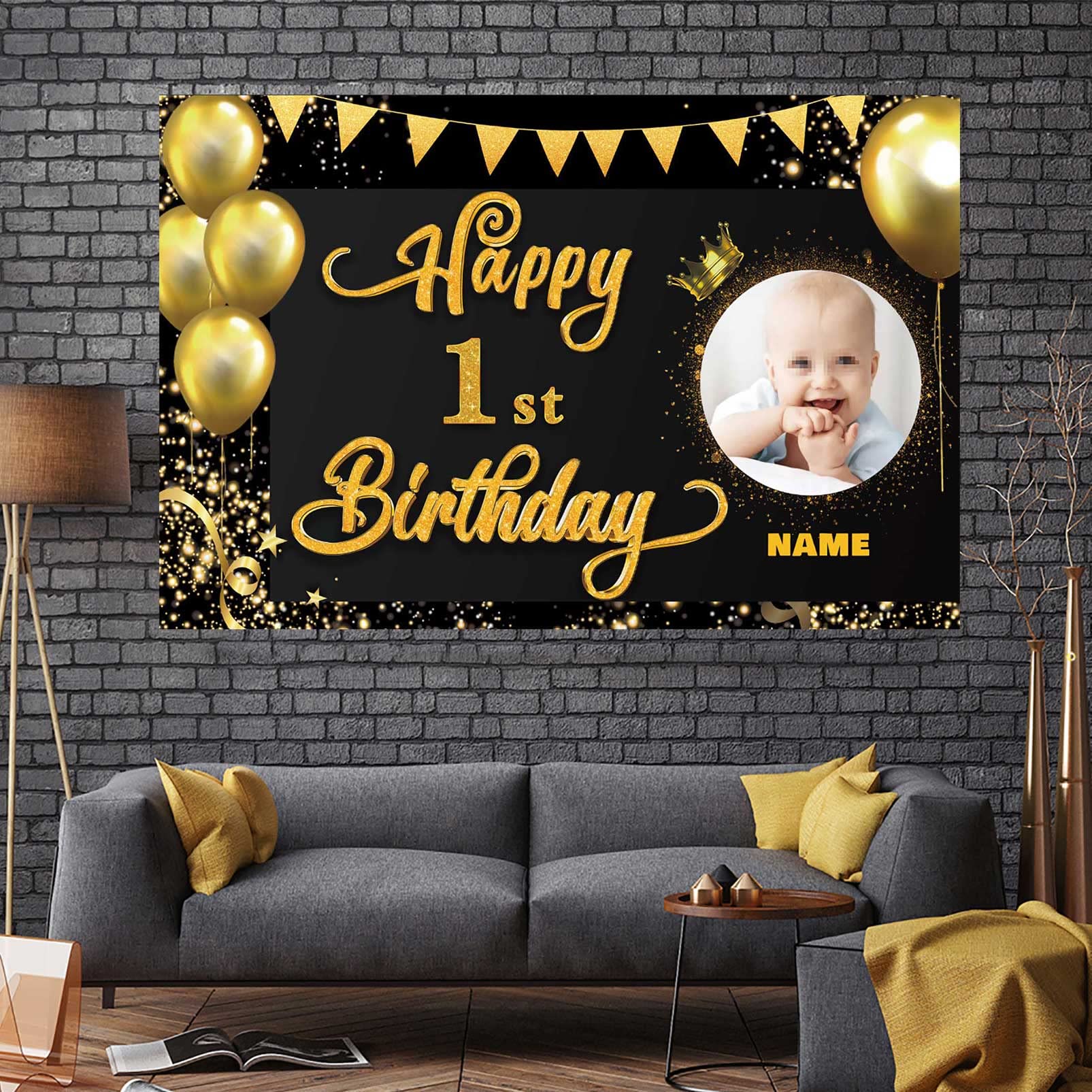 Birthday Backdrop Boy AUBAO Custo Happy Birthday Banner Birthday ...
