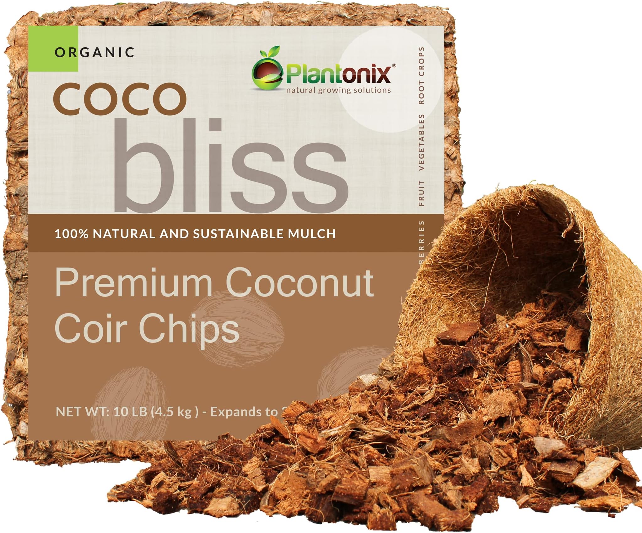 Amazon.com : Compressed Coconut Husk Chips 9lbs - Expandable Substrate ...