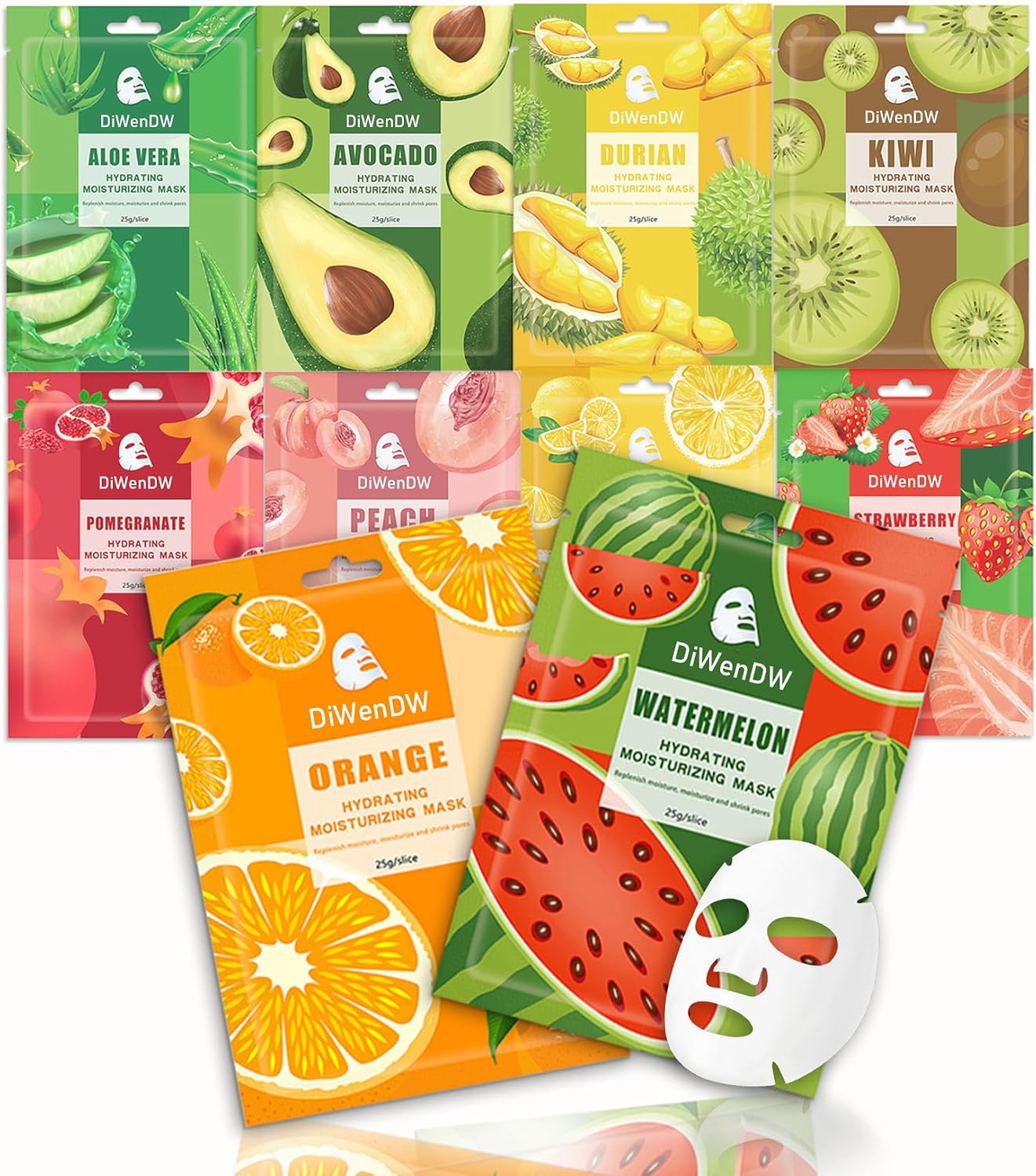 10 Pcs Facial Sheet Face Mask Set,Hydrating Face Mask Sheets Set For ...