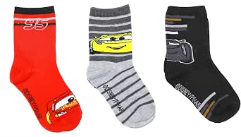 Amazon.com: Disney Boys Cars - Paquete de 3 calcetines con personajes ...