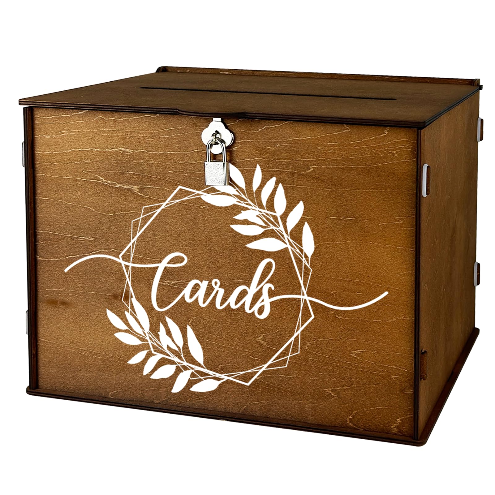Amazon.com: FCDECOR Wedding Card Box with Lock, Gift Wood Card Box ...