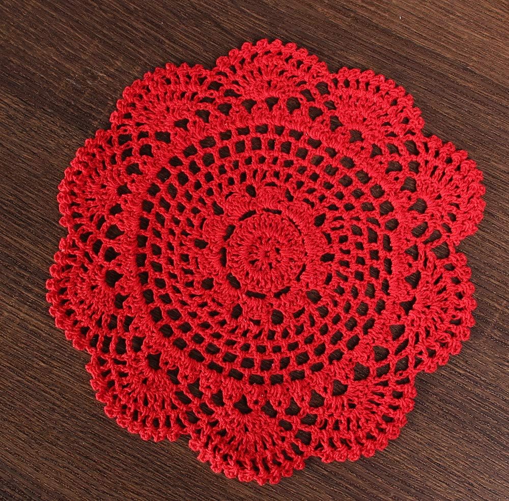 Amazon.com: Hsvanyr Round Crochet Lace Doily Floral Design Fabric ...