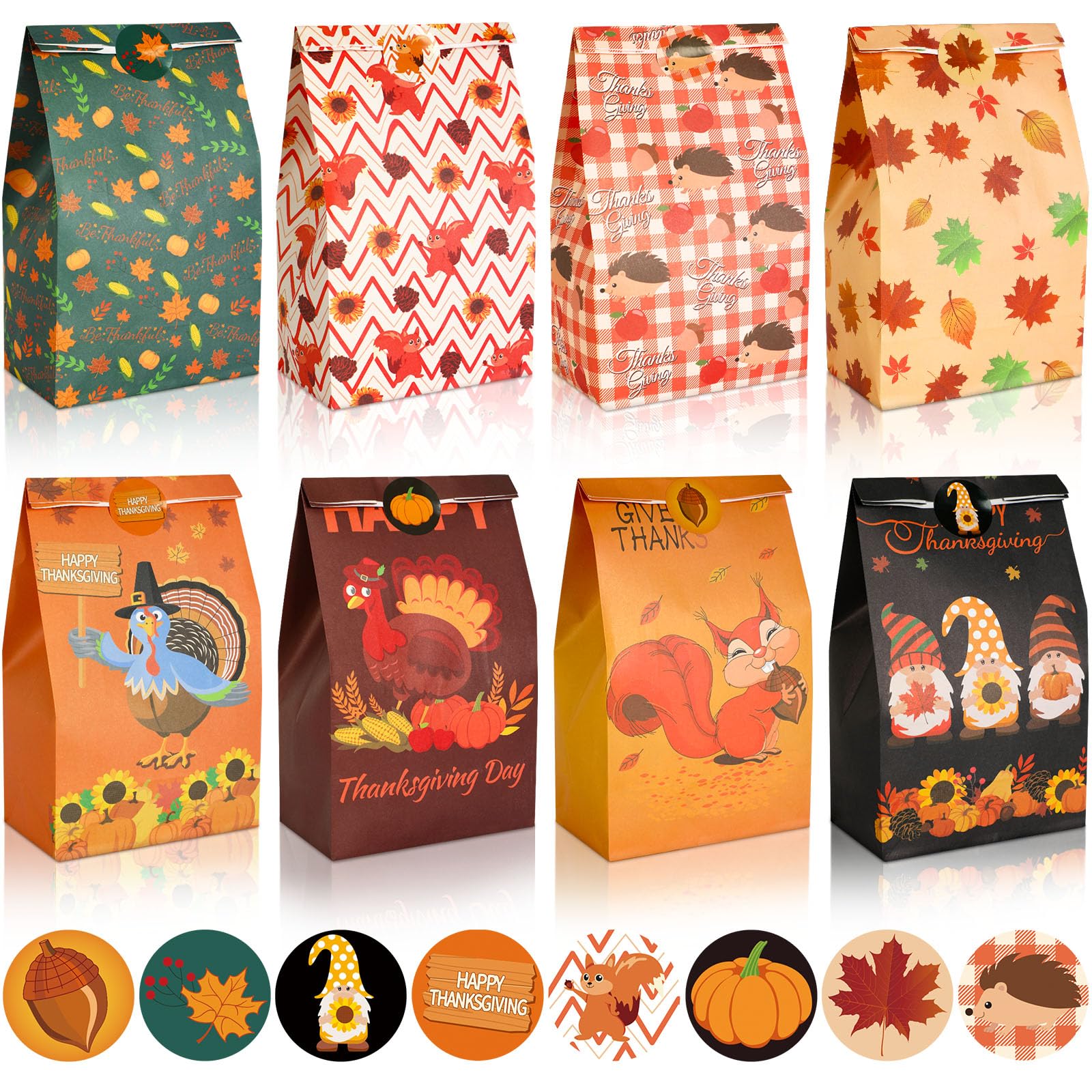 Amazon.com: FEBSNOW Thanksgiving Gift Bags 20PCS Fall Goody bags with ...