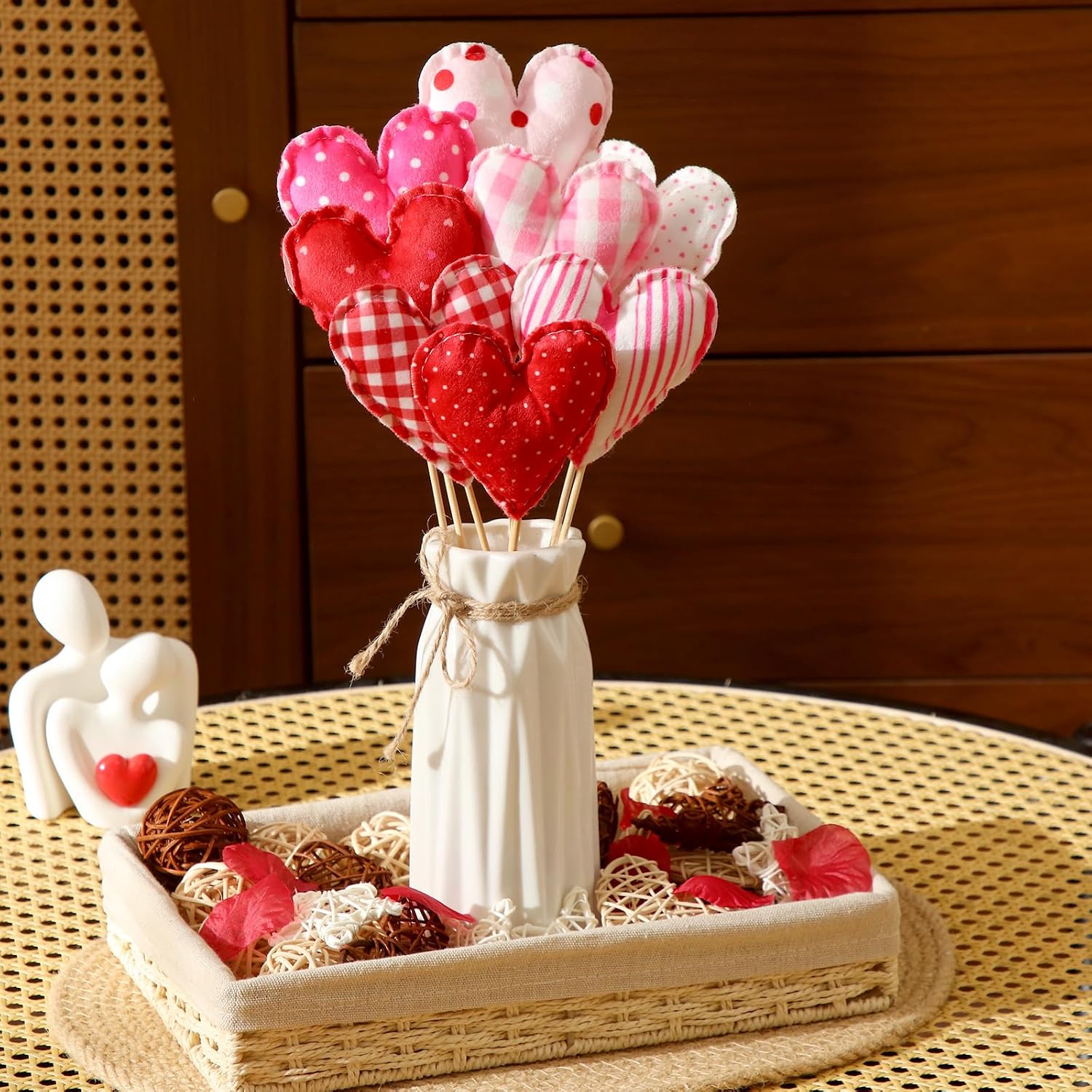 Amazon.com: Thyle 8 Pcs Valentine's Day Heart Flower Picks Stuffed ...