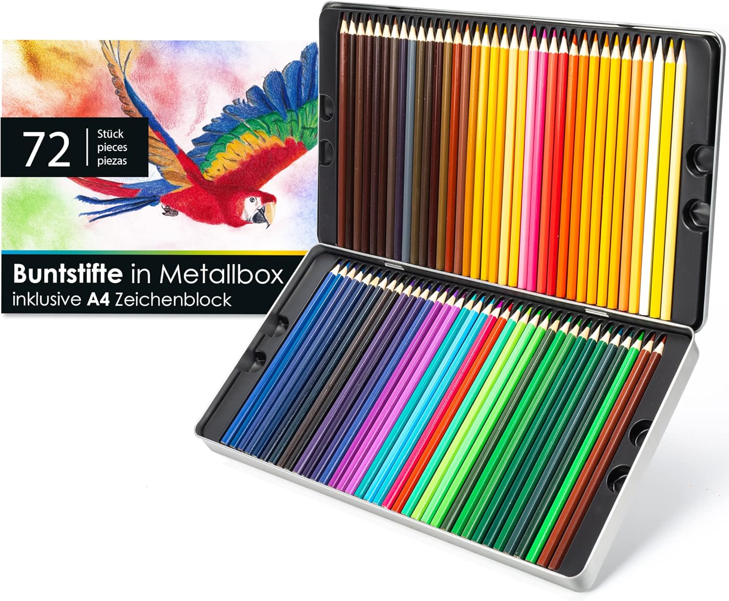 OfficeTree 72 Buntstifte Set Groß inklusive Zeichenblock A4 - Stifte ...