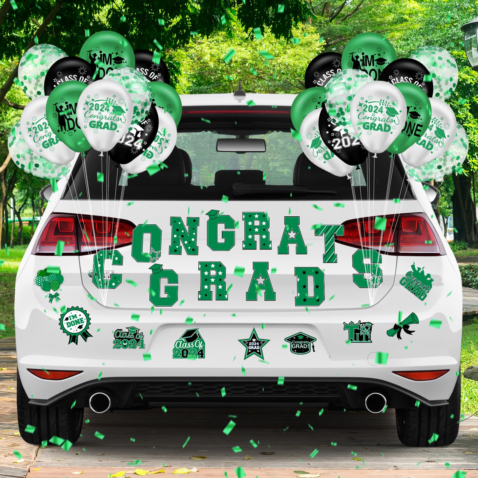 Amazon.com: 45pcs 2024 Graduation Car Magnets Balloons Decorations ...