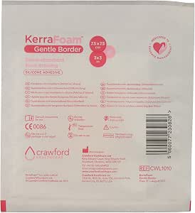 Amazon.com: KerraFoam 3" x 3" Gentle Border Foam Dressing for Wound ...