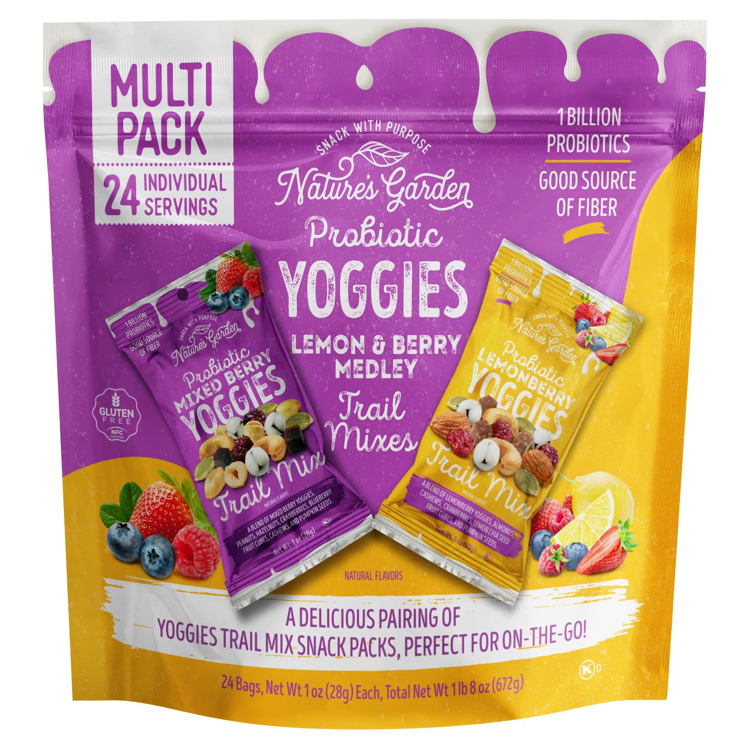 Amazon.com: Nature's Garden Probiotic Yoggies Trail Mix Multipack, 24oz ...