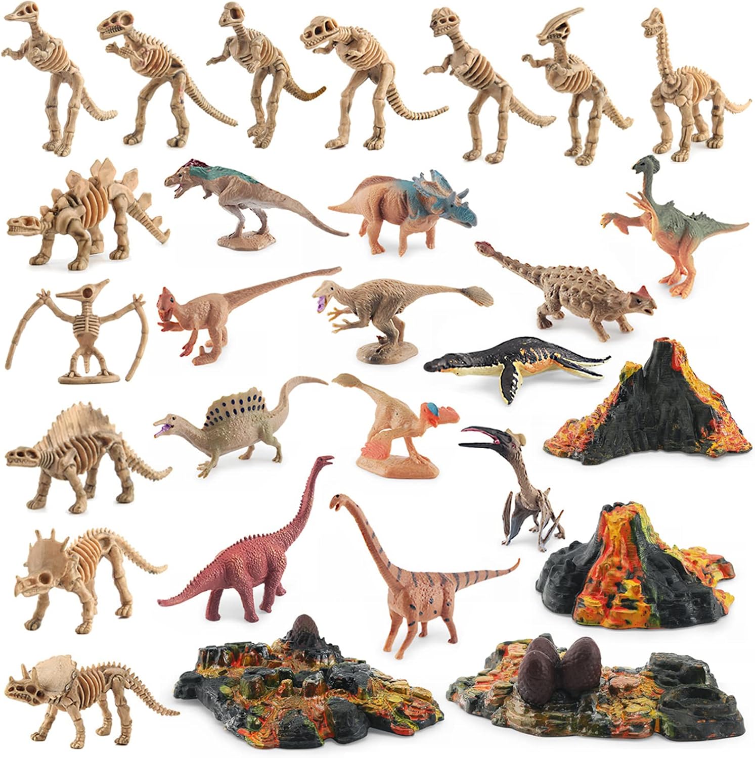 Amazon.com: SAIEMNOOET Realistic Dinosaur Animal Figurines Fossil ...