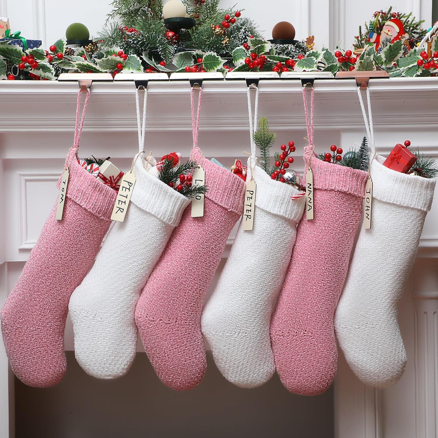 Amazon.com: Jamntower 6 Pcs 18 Inch Personalized Christmas Stocking ...