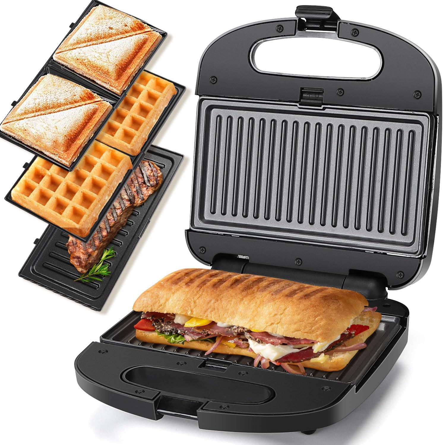 Amazon.com: Waffle Sandwich Maker 3 in 1 Grill, Taylor Swoden Compact Waffle Makers with ...