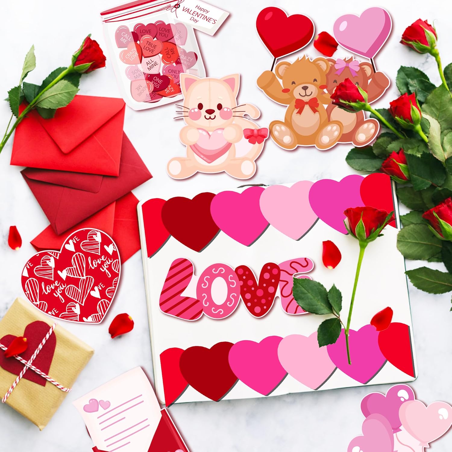 Decoración de tablero de anuncios de corazón para el día de San ...