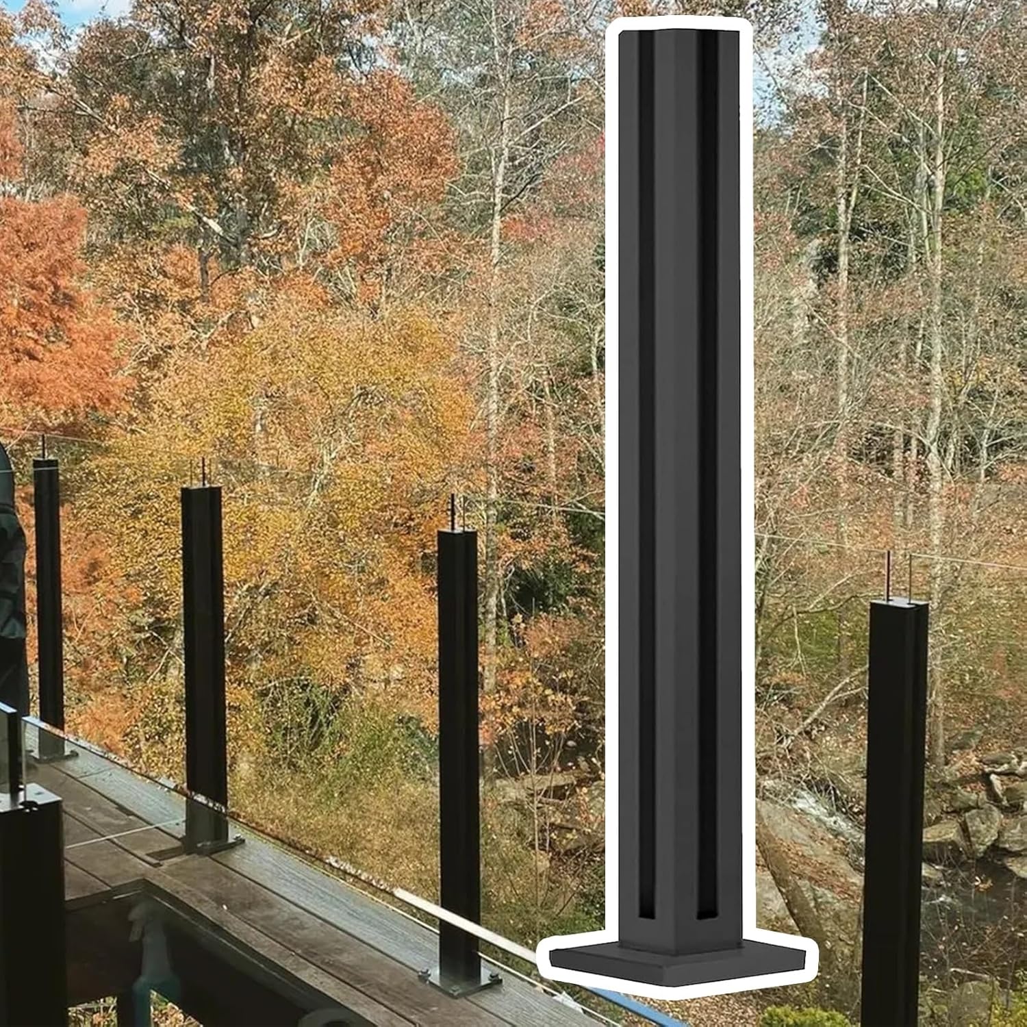 Glass Balustrade Black External Glass Balustrade Posts for 10mm Glass ...
