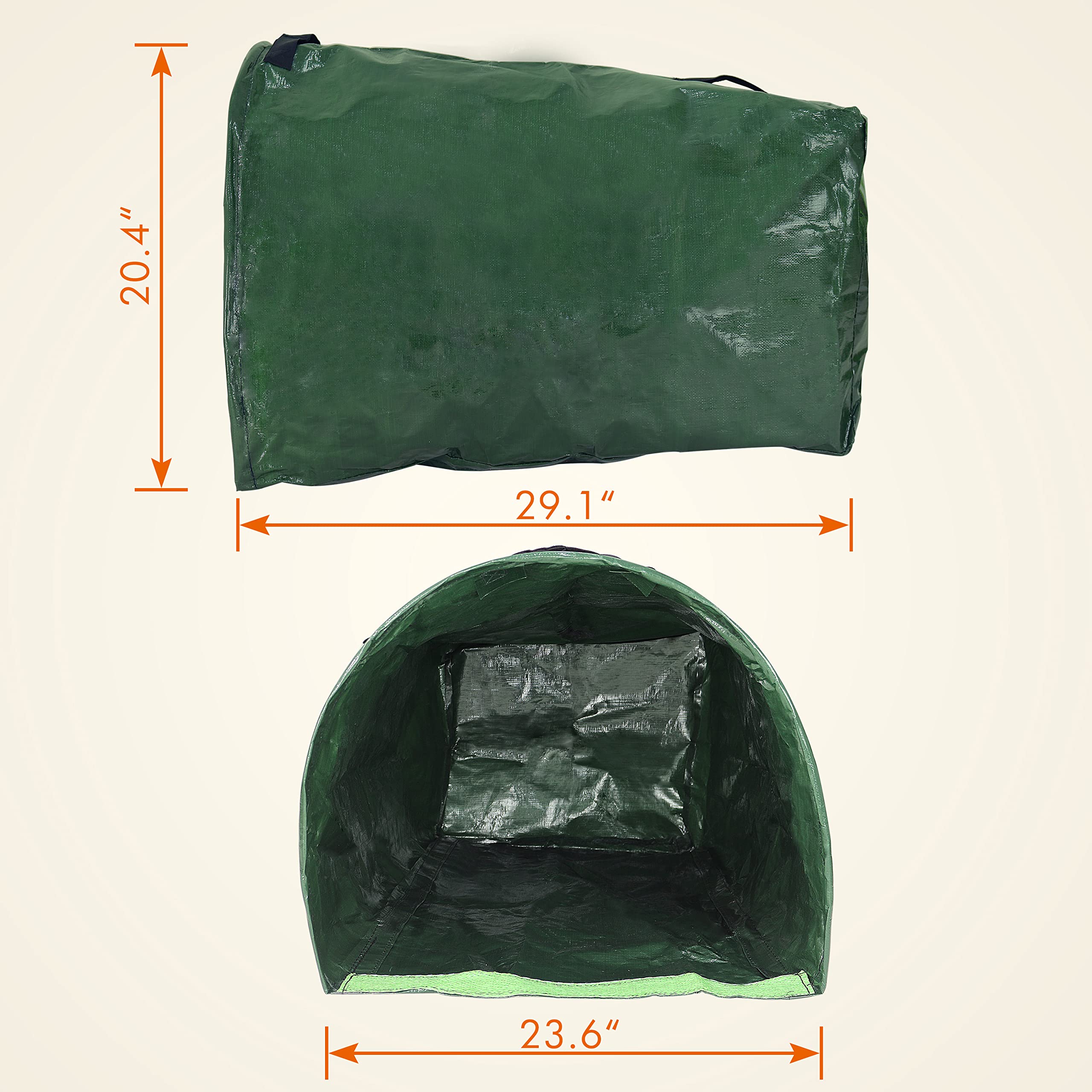 Snapklik.com : 2-Pack 53 Gallon Dustpan-Type Yard Waste Bags, Reusable ...